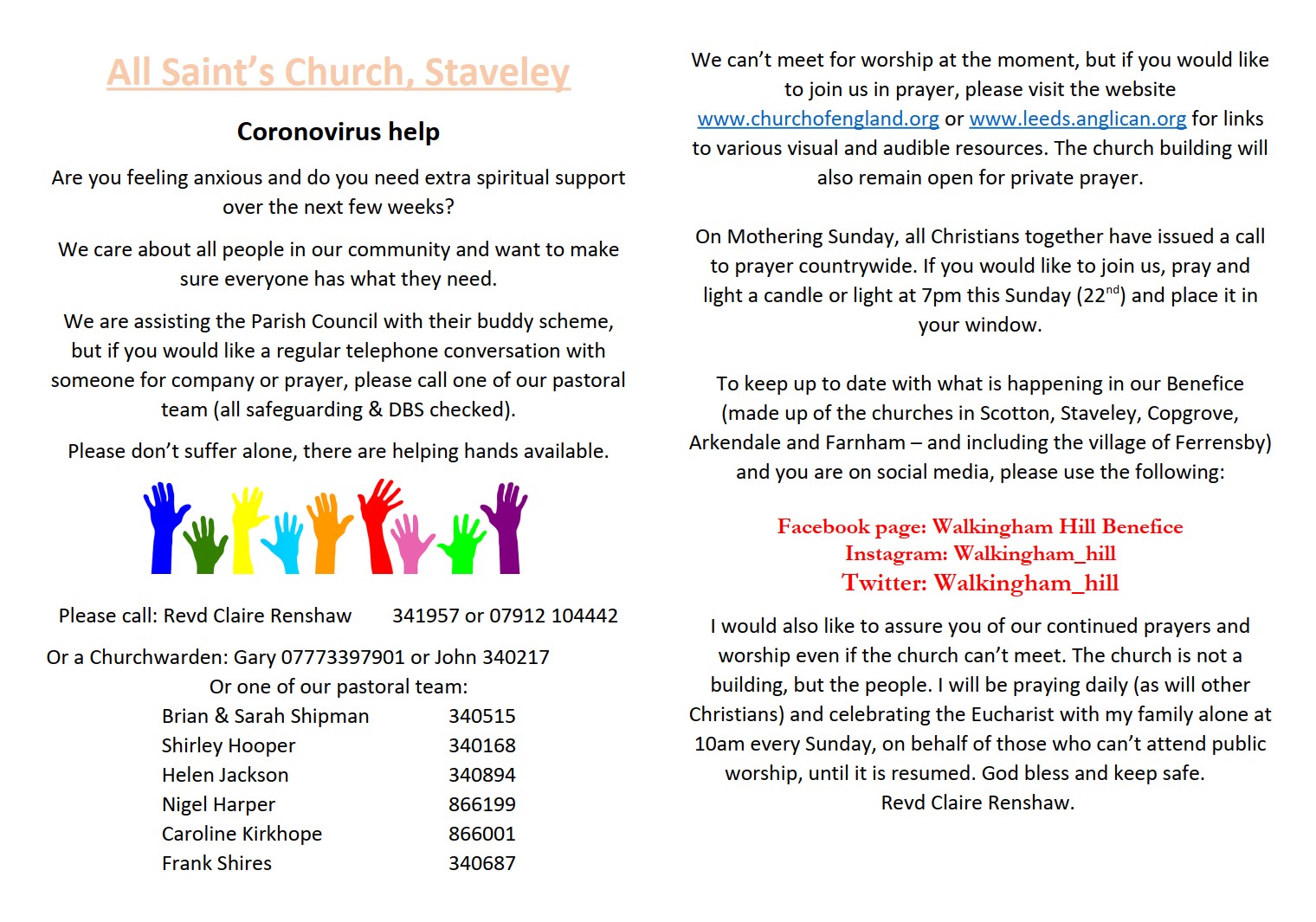 Self Isolating – Staveley & Copgrove Parish Council